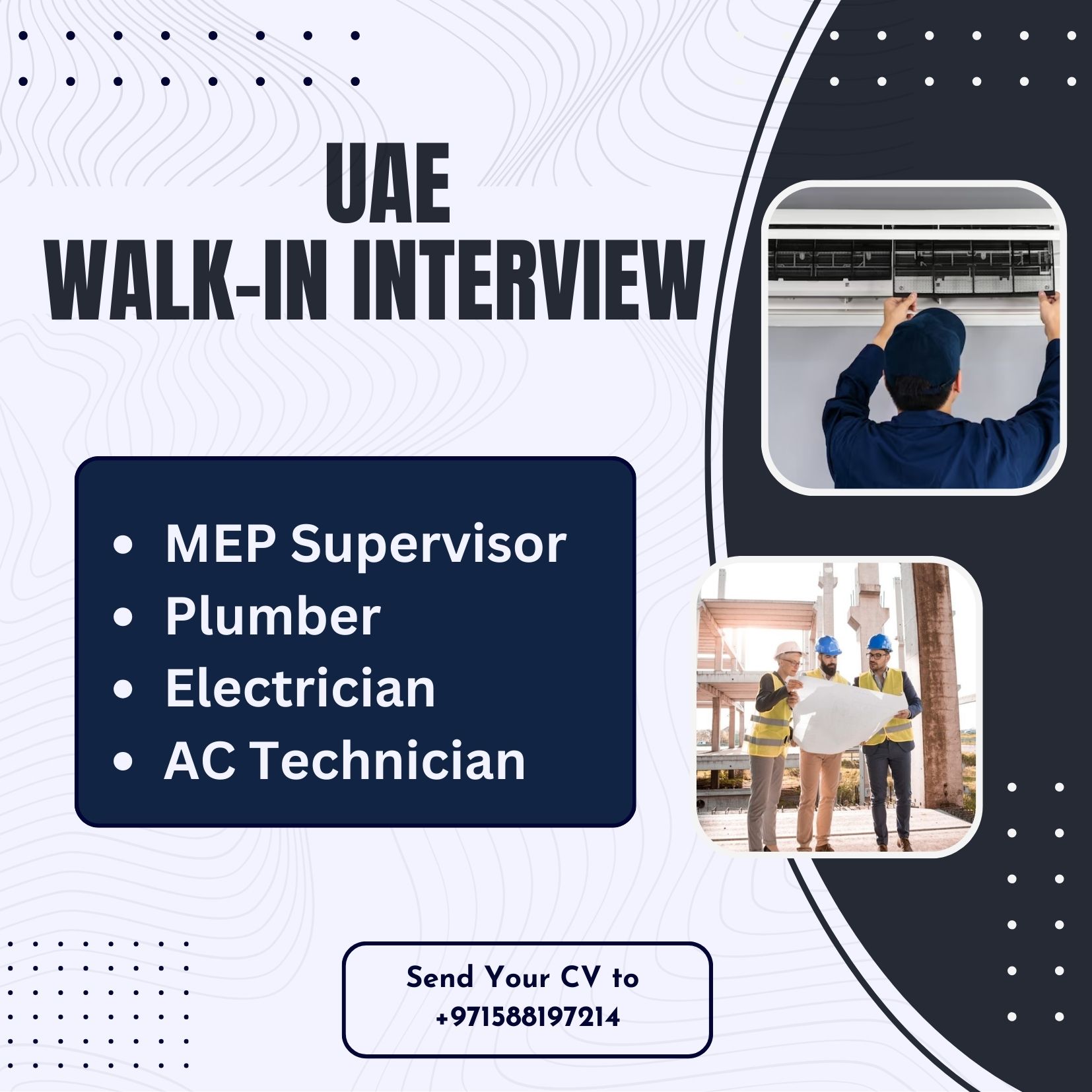 Grab Exciting Opportunities: Walk-in Interviews for Skilled Trades in UAE