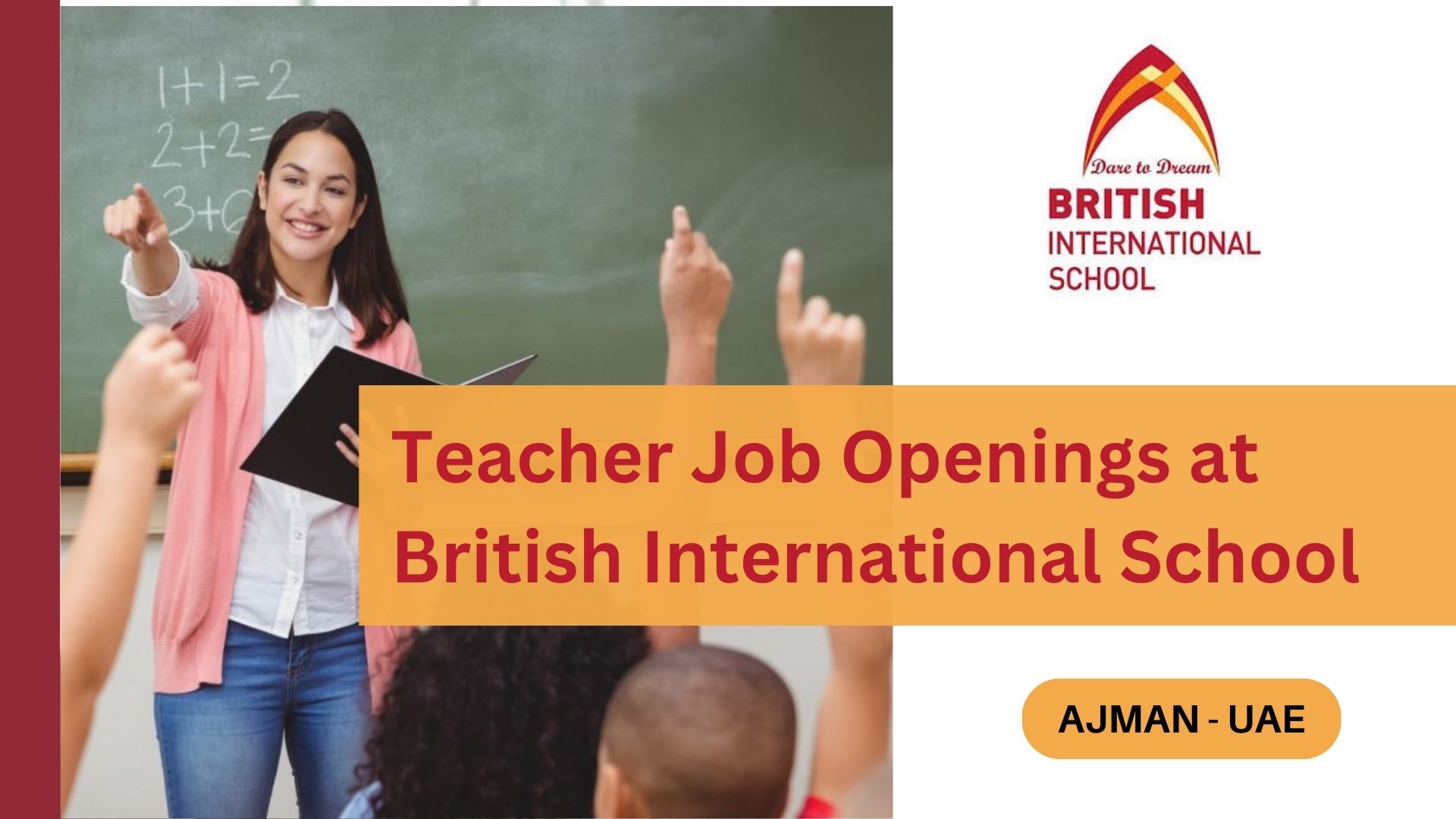 Teacher Job Openings at British International School Ajman