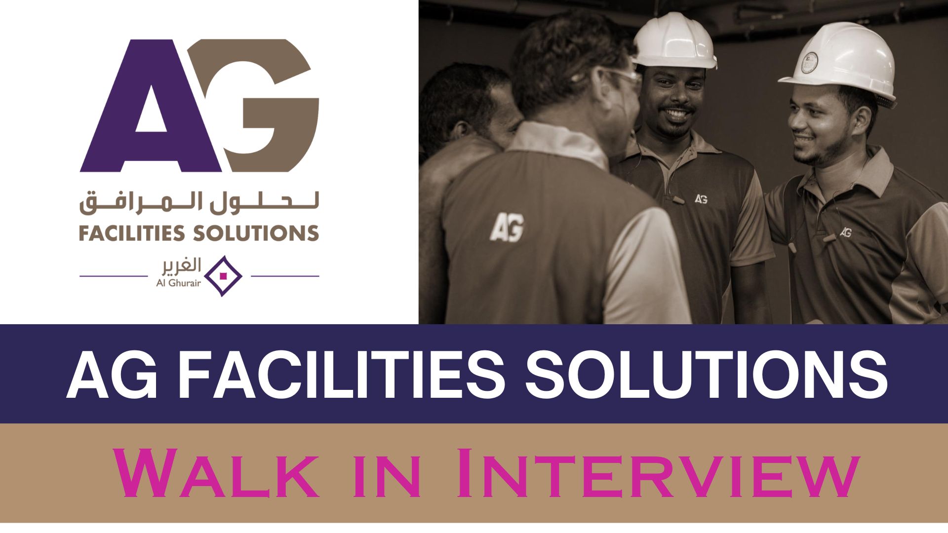 AG Facilities Solutions New Walk in Interviews in Dubai