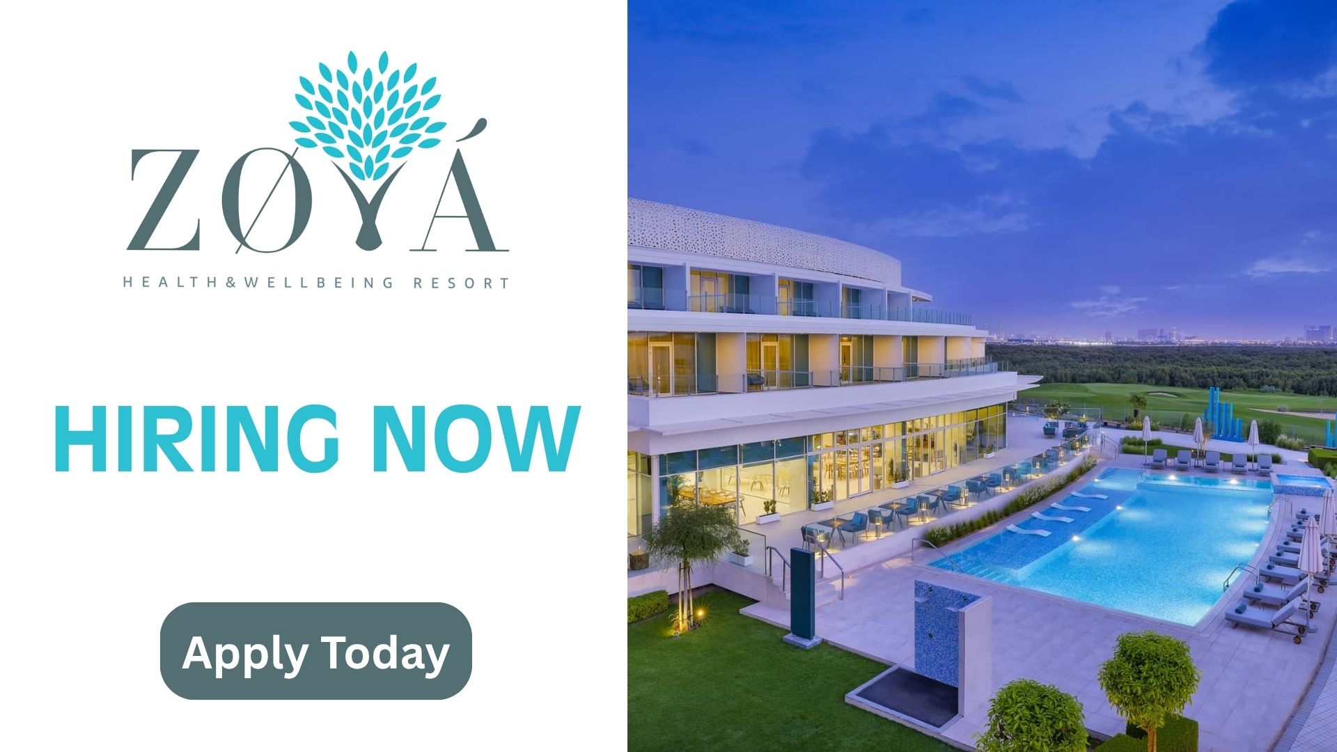 ZOYA Health & Wellbeing Resort Hiring Now | Apply Now