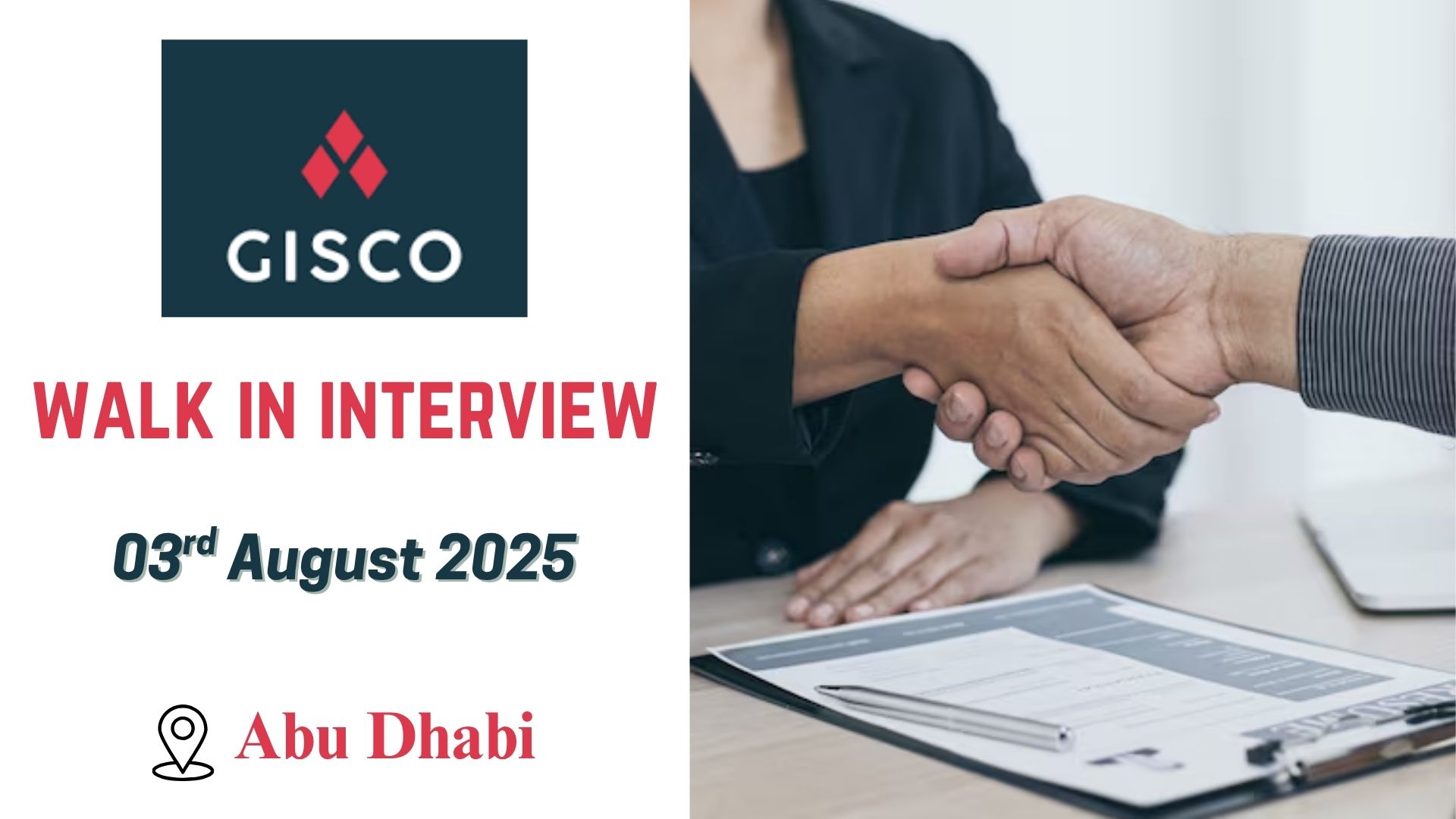GISCO Announced Walk in Interview in Abu Dhabi