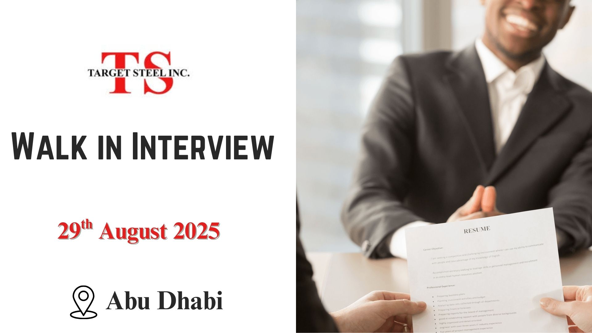Target Steel Industries Walk in Interview - Cazajobz
